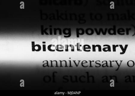 bicentenary word in a dictionary. bicentenary concept Stock Photo - Alamy