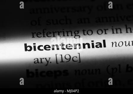 bicentennial word in a dictionary. bicentennial concept Stock Photo - Alamy