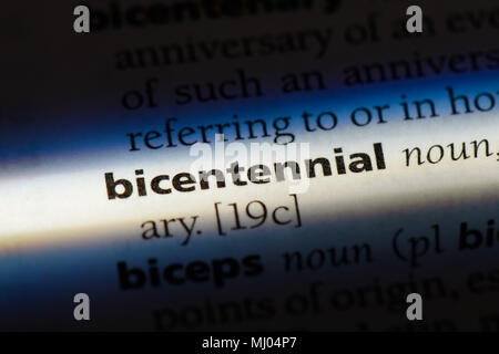 bicentennial word in a dictionary. bicentennial concept Stock Photo - Alamy