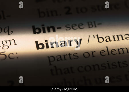 binary word in a dictionary. binary concept Stock Photo - Alamy