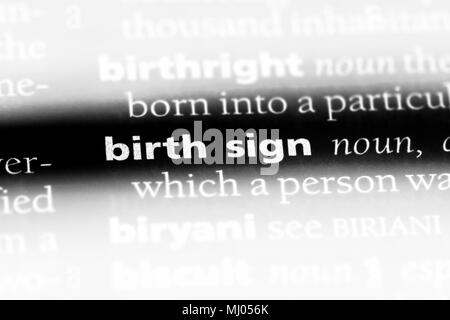 birth sign word in a dictionary. birth sign concept Stock Photo - Alamy