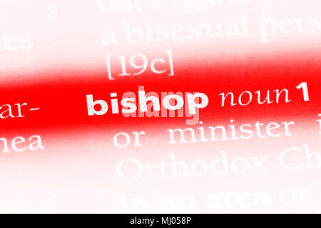 bishop word in a dictionary. bishop concept Stock Photo - Alamy