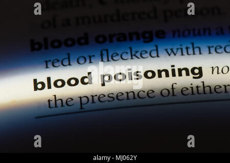blood poisoning word in a dictionary. blood poisoning concept Stock ...