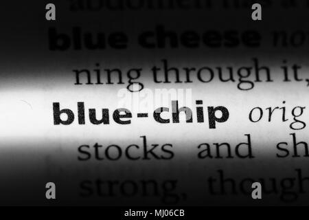 blue-chip word in a dictionary. blue-chip concept Stock Photo - Alamy