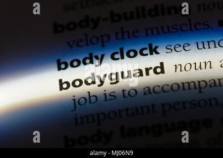 bodyguard word in a dictionary. bodyguard concept Stock Photo - Alamy
