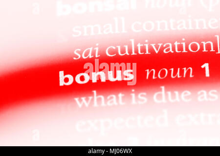 bonus word in a dictionary. bonus concept Stock Photo - Alamy