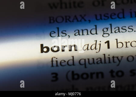 born word in a dictionary. born concept Stock Photo - Alamy