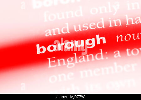 borough word in a dictionary. borough concept Stock Photo - Alamy