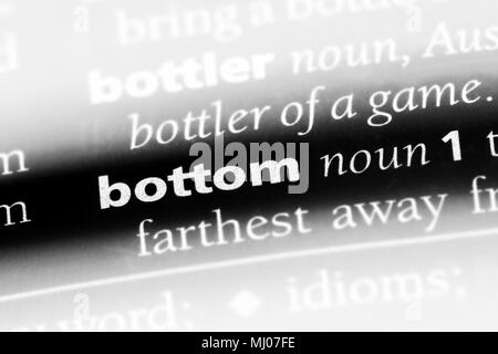 bottom word in a dictionary. bottom concept Stock Photo - Alamy