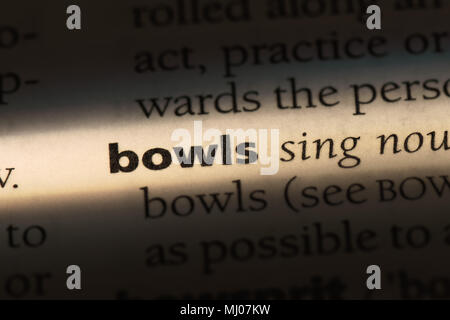bowls word in a dictionary. bowls concept Stock Photo - Alamy