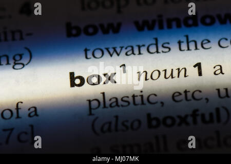 box word in a dictionary. box concept Stock Photo - Alamy