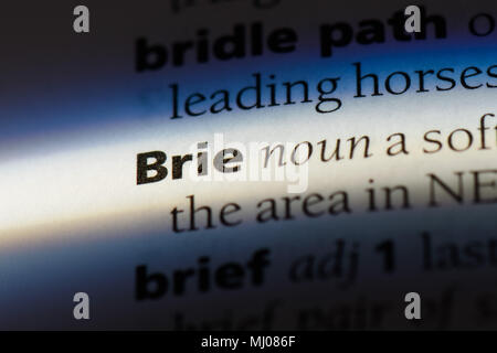 brie word in a dictionary. brie concept Stock Photo - Alamy
