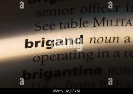 brigand word in a dictionary. brigand concept Stock Photo - Alamy