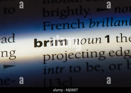 brim word in a dictionary. brim concept Stock Photo - Alamy