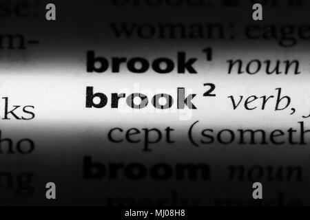 brook word in a dictionary. brook concept Stock Photo - Alamy