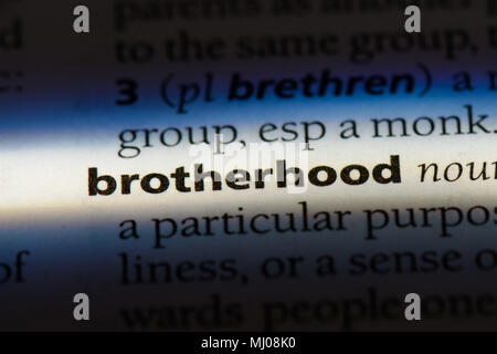 brotherhood word in a dictionary. brotherhood concept Stock Photo - Alamy