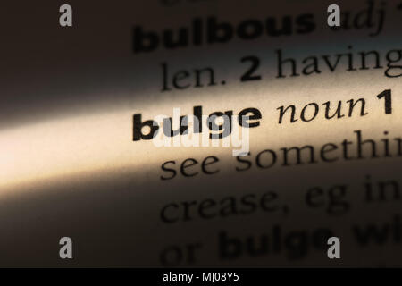 bulge word in a dictionary. bulge concept Stock Photo - Alamy