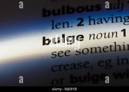 bulge word in a dictionary. bulge concept Stock Photo - Alamy