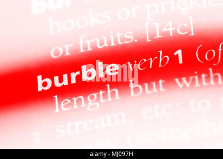 burble word in a dictionary. burble concept Stock Photo - Alamy