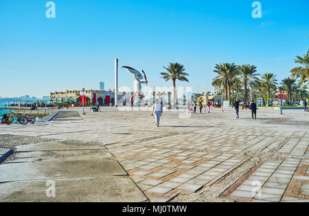 Orry the Oryx statue on the corniche of Doha, Qatar Stock Photo - Alamy