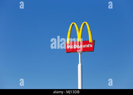 Mcdonalds sign red yellow restaurant fastfood chain usa american golden ...