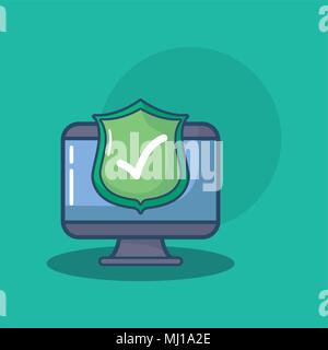 shield over green Data protection privacy concept GDPR Cyber security ...