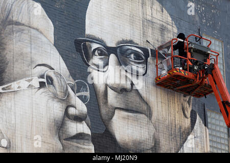Street art by the artist Ben Slow in Hanbury Street, off Brick Lane ...