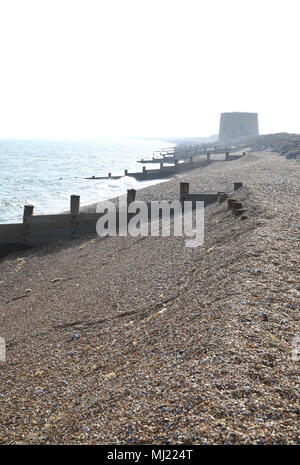 Martello tower on the beach at Hythe, Kent Stock Photo - Alamy