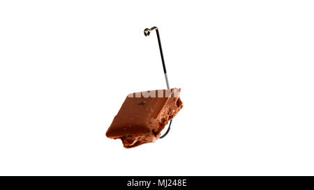 Chocolate On A Fishing Hook Isolated On White Background Stock Photo ...