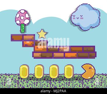 Pacman cute cartoon retro videogame Stock Vector Image & Art - Alamy