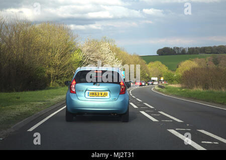 Traffic on the A303 Trunk Road Dual Carriageway Hampshire England Stock ...