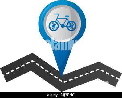 bicycle tracker route navigation mobile concept vector illustration ...