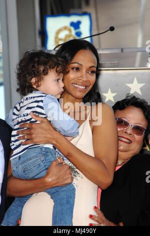 Zoe Saldana, Zen Perego-Saldana, Asalia Nazario and Grandma at the Zoe ...