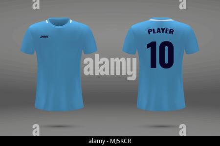 Realistic soccer shirt Manchester City, jersey template for football ...