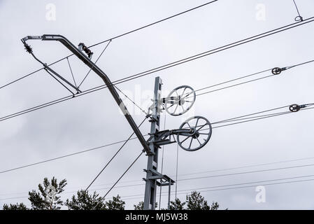 Catenary power pole Stock Photo - Alamy