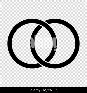 Icon with 3 interlocking circles. rings. Abstract symbol for connection, unity, relation ...