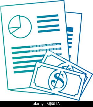 finance document paper and bills dollars vector illustration design ...