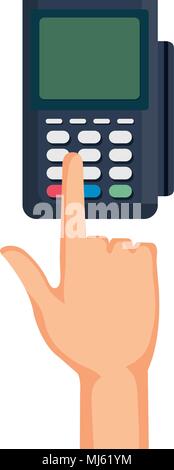 hand with voucher machine electronic commerce Stock Vector Image & Art ...