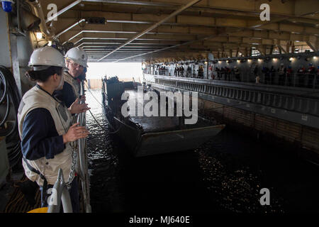 U.S. Marines oversee the Amphibious Assault Fuel System, April 13, 2017 ...