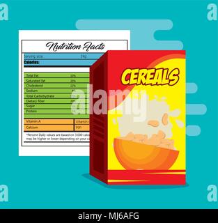 Nutrition Facts information label for cereal box package Stock Vector ...