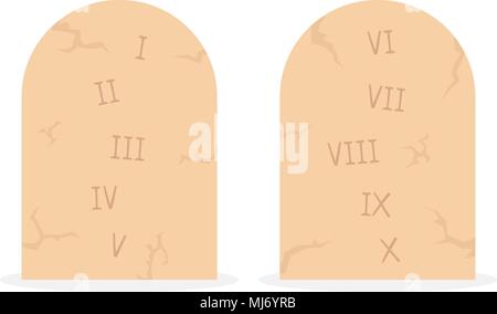 Two stone tablets with the ten commandments inscribed on them Stock ...