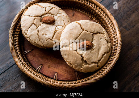 Acibadem cookie is a traditional Turkish biscuit made of almonds, sugar ...