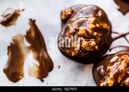 Praline Chocolate with walnut, almond, peanut or croquant. Organic ...