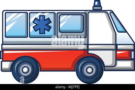 Paramedic EMT Ambulance Rescue Truck Cartoon Isolated Vector ...