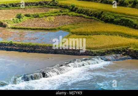 Rice terraces and Merina villages along the National Route 7 South of ...