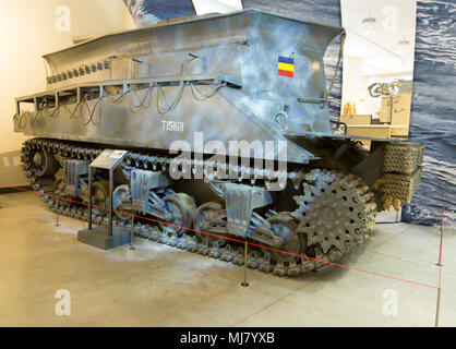 A Sherman BARV (Beach Armoured Recovery Vehicle) and Sherman tanks of ...