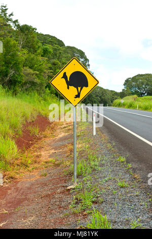 Cassowary warning road signs Stock Photo - Alamy