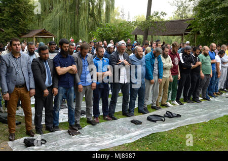 Muslim Crimean Tartar men praying. Celebration of Hidirellez (festival ...