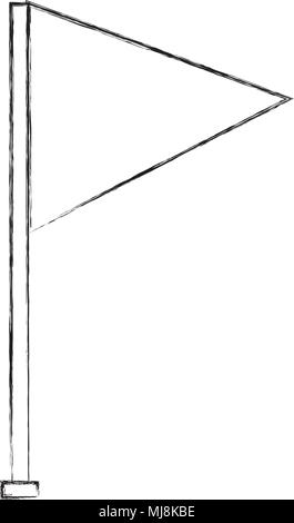 flag marker in shape triangle with stick isolated icon vector ...