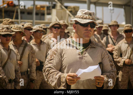 JORDAN (April 19, 2018) U.S. Marine Col. Farrell J. Sullivan, center ...